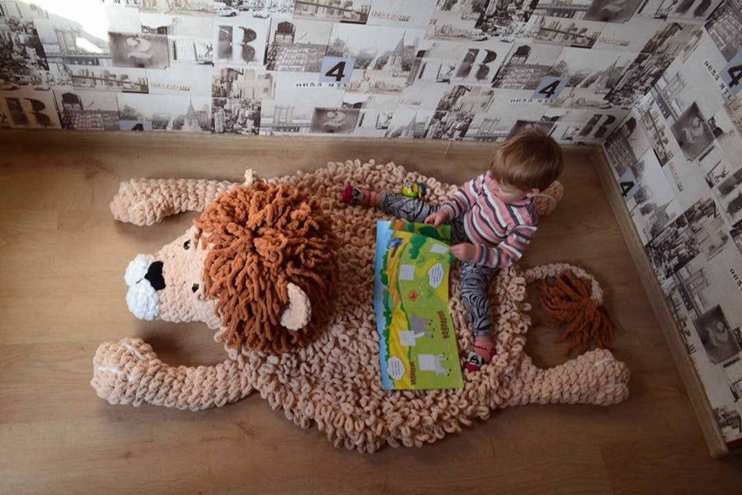 Baby Room Decor, Plush Lion Play Mat, Jungle Nursery Decor - Etsy