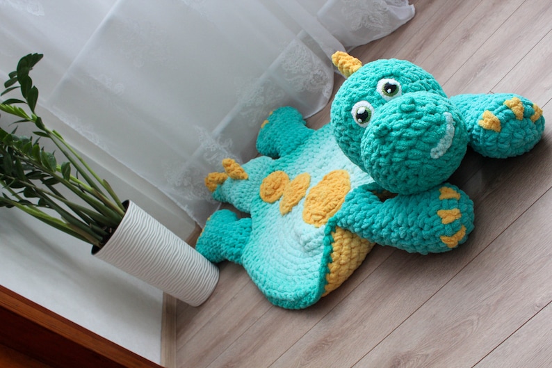 Big Green Dinosaur Nursery Rug. Hypoallergenic Carpet for Baby Room ...