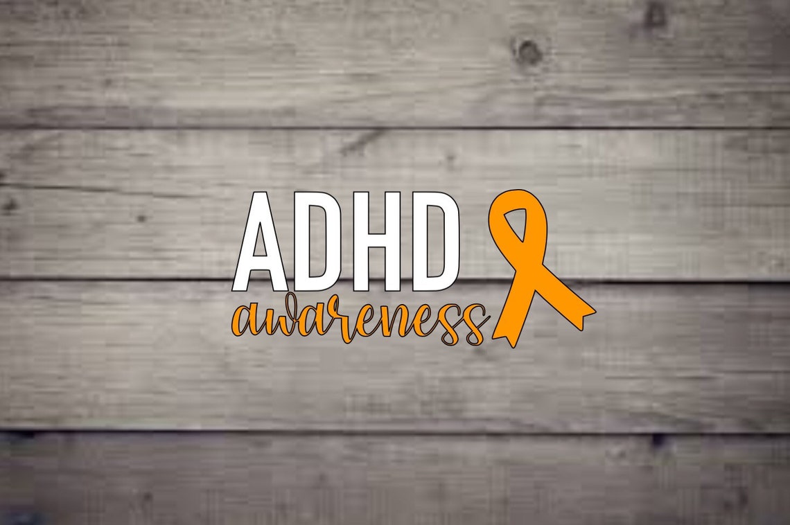 ADHD Awareness Decal ADHD Orange Awareness Ribbon | Etsy