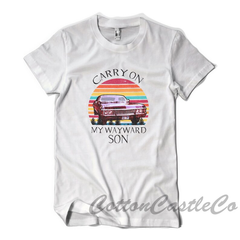 Carry on my wayward son shirt supernatural t-shirt sunset | Etsy