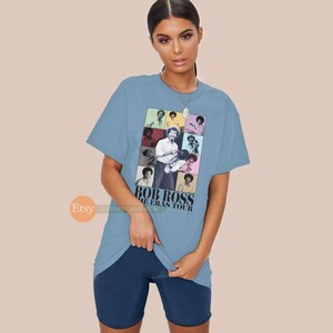 Bob Ross Shirt Funny Cool Fan Art Poster Tee 90s Concert Style T-shirt ...