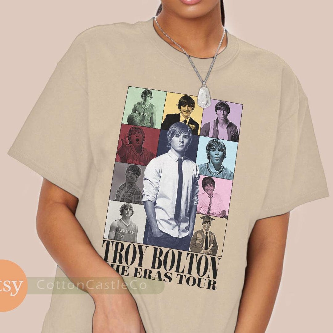 Troy Bolton Shirt Funny Cool Fan Art Poster Tee 90s Concert Style T ...