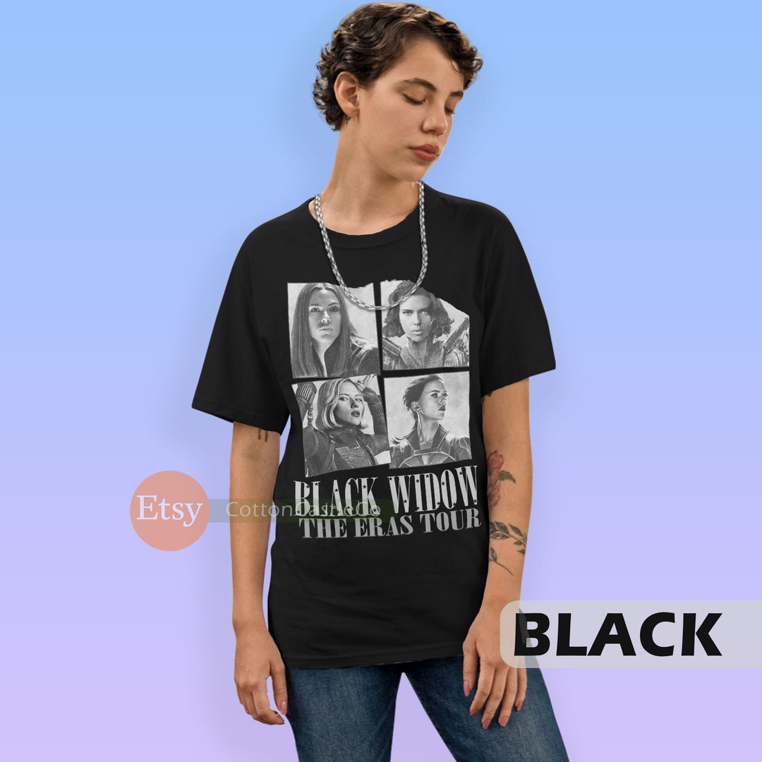 Black Widow Shirt Natasha Romanoff Tee Tour Concert Style Bootleg Dark ...