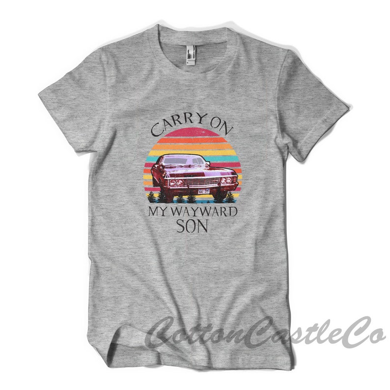 Carry on my wayward son shirt supernatural t-shirt sunset | Etsy