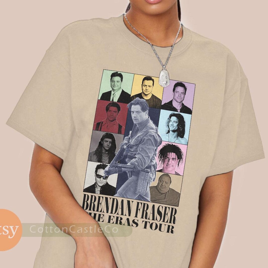 Brendan Fraser Shirt Funny Cool Fan Art Tee 90s Concert Style T-shirt ...