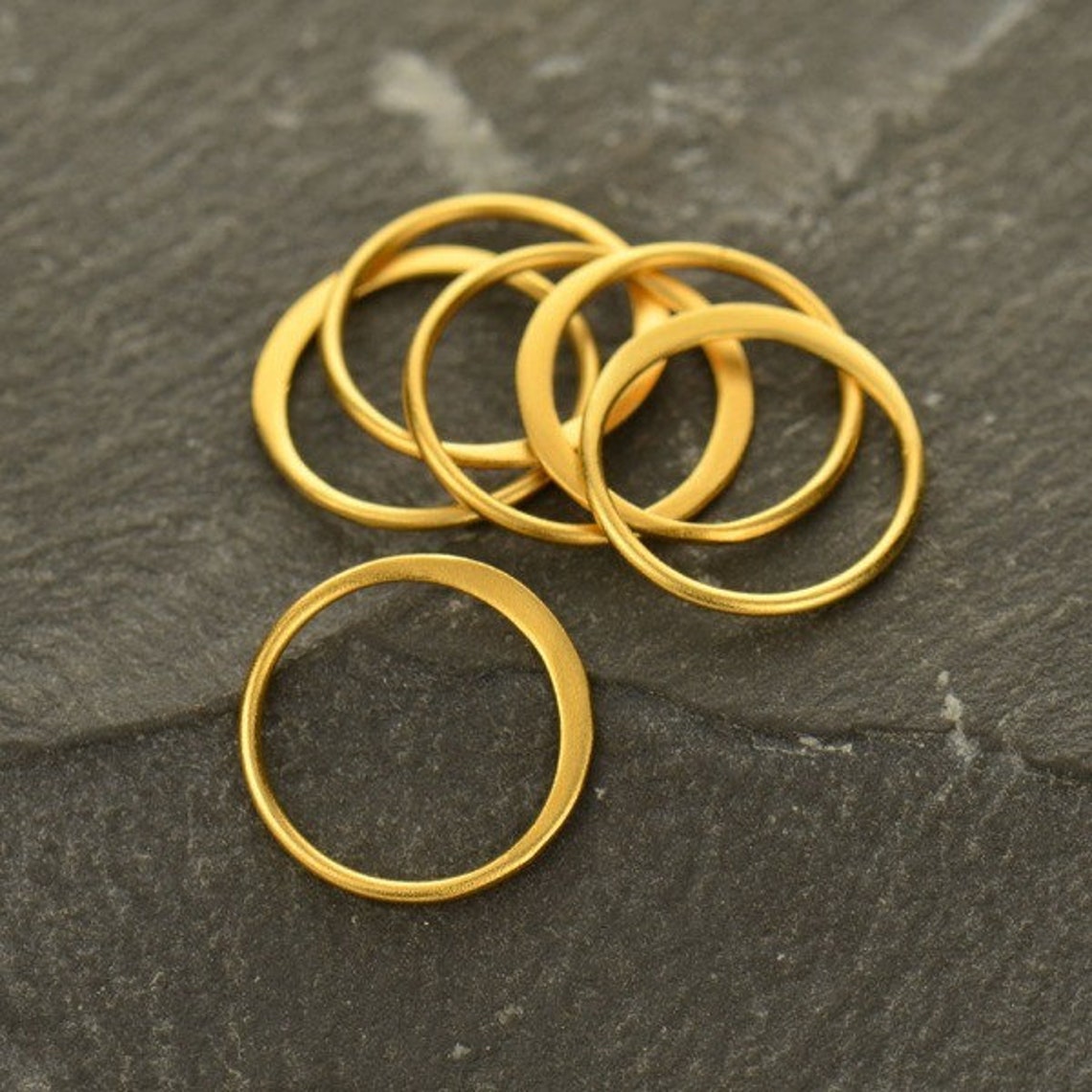 Small Half Hammered Circle Links, 12x12mm, Jewelry Links, Round Circle ...