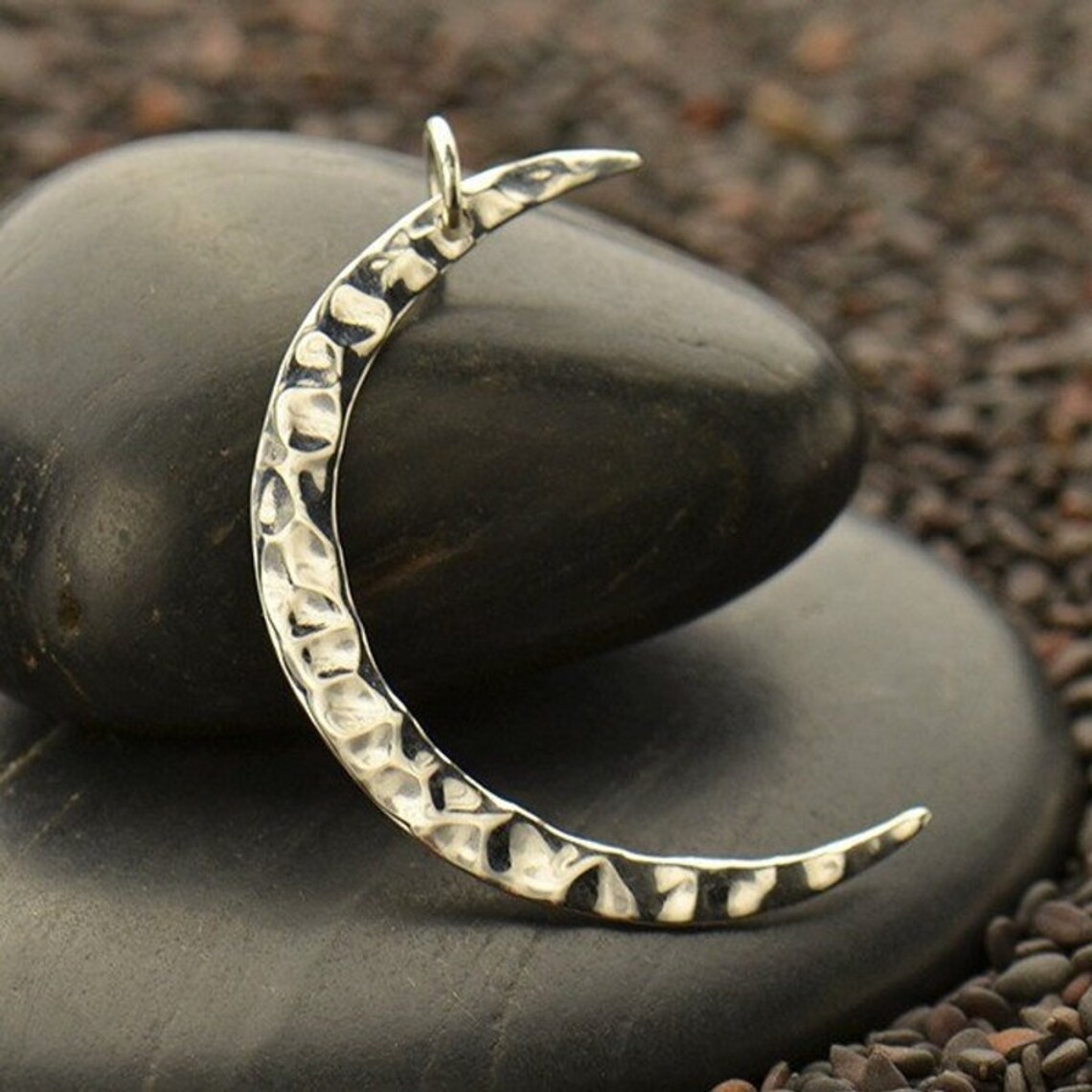 Moon Pendants - Hammered Crescent Moon Pendant, Large Moon Pendant ...