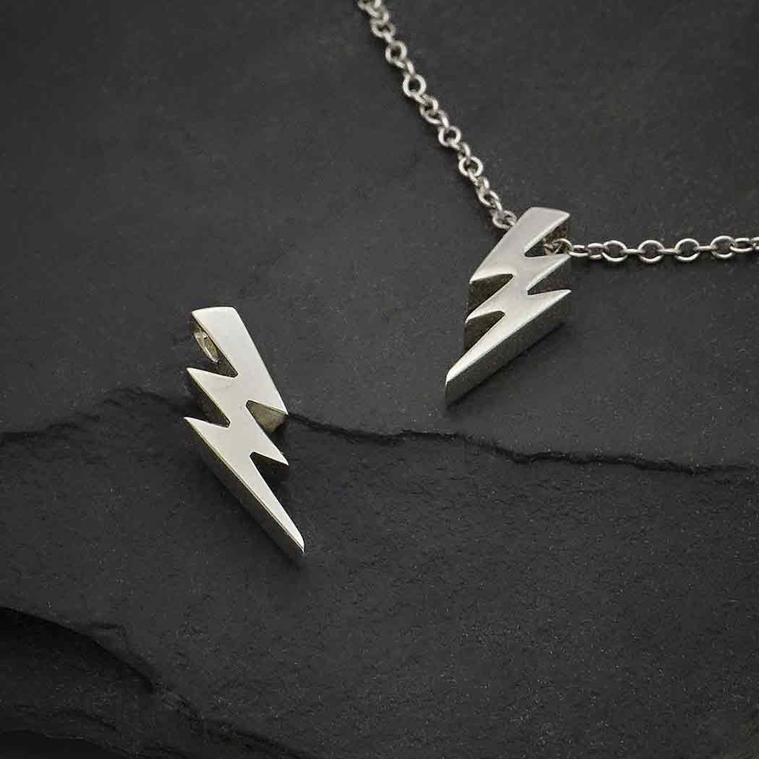 Enjoy 25% off -sterling Silver Lightning Bolt Bead - Etsy