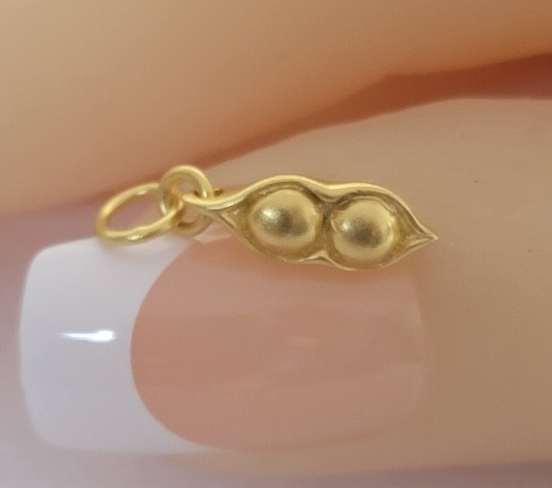 Gold Plate Two Peas in a Pod Charms, Sweet Pea Charm - Etsy