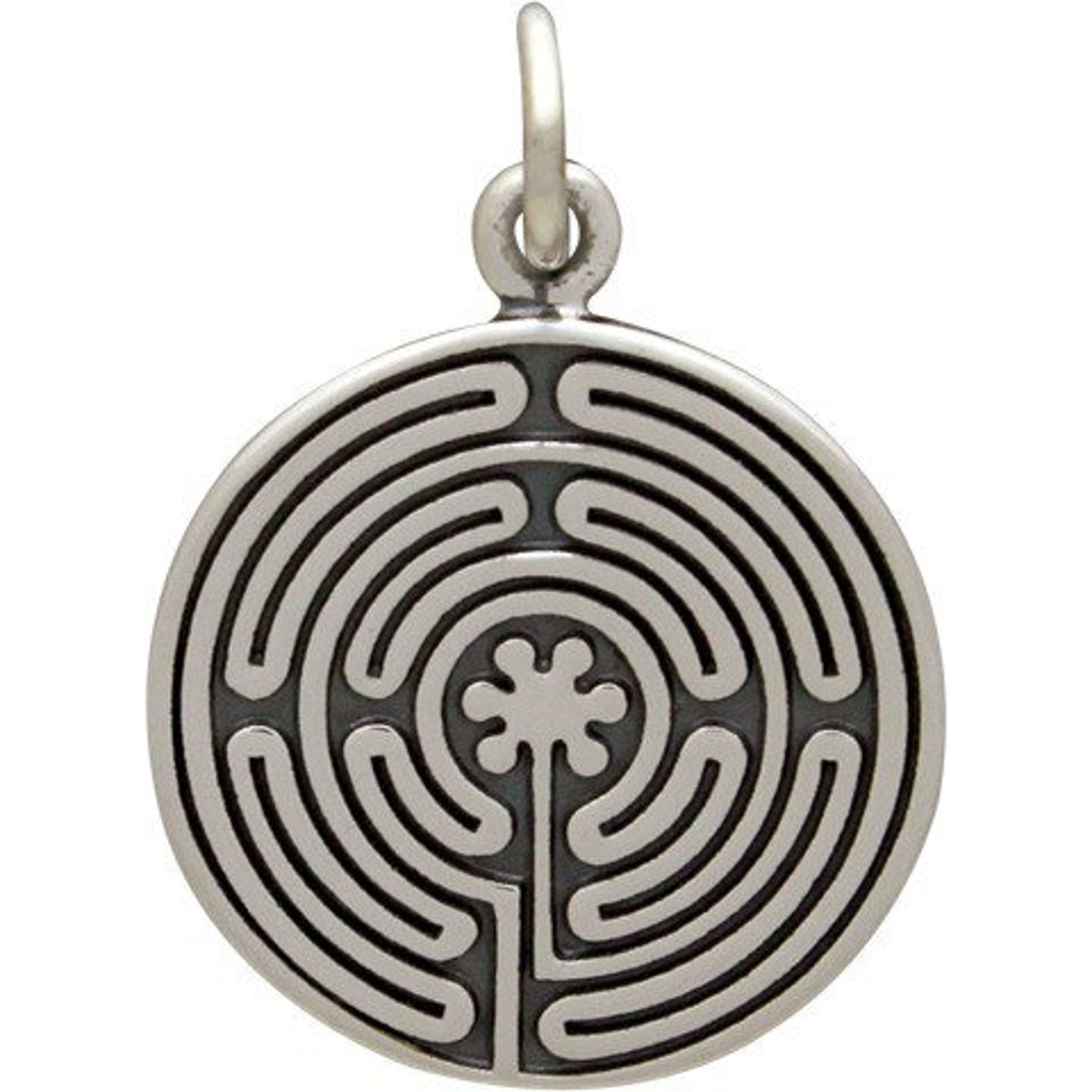 Sterling Silver Labyrinth Pendant Labyrinth Charm Maze - Etsy