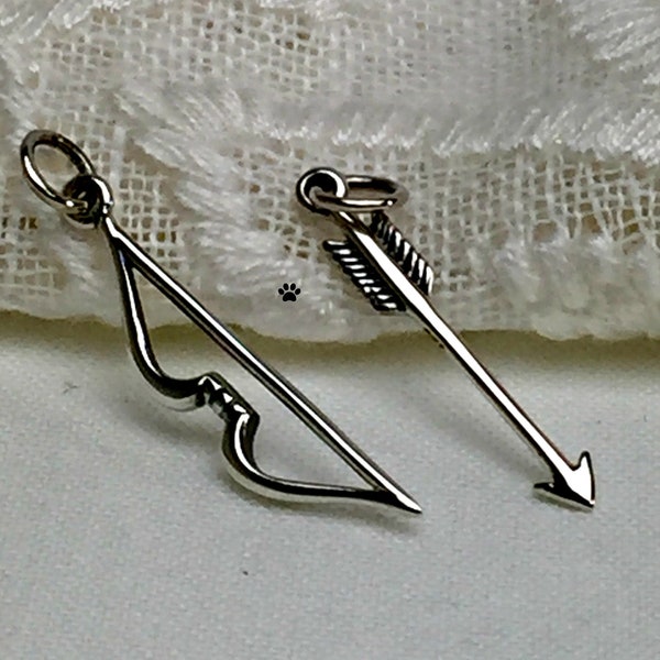 Silver Bow and Arrow - Etsy