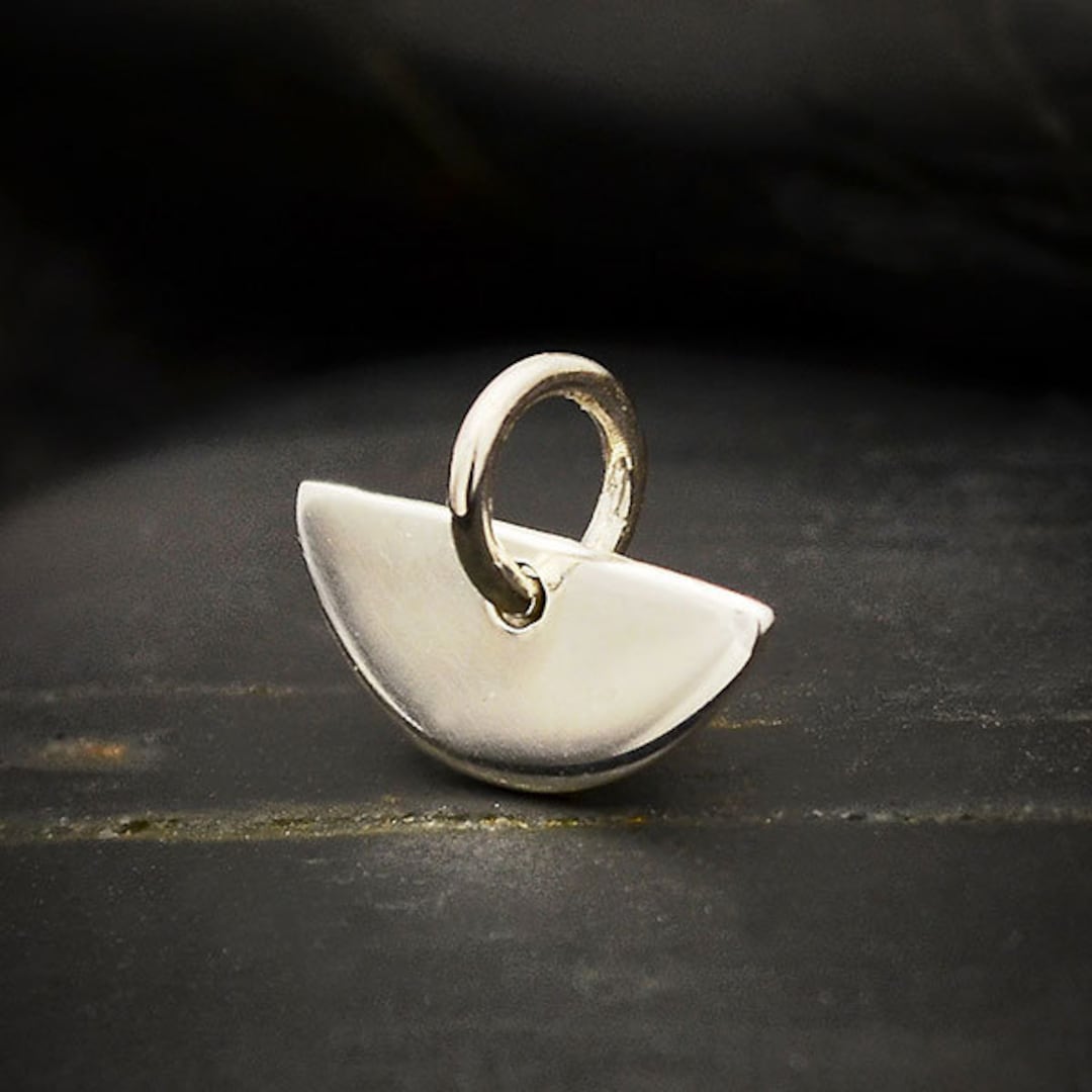 Enjoy 30% off -sterling Silver Half Moon Charm, Jewelry Findings - Etsy