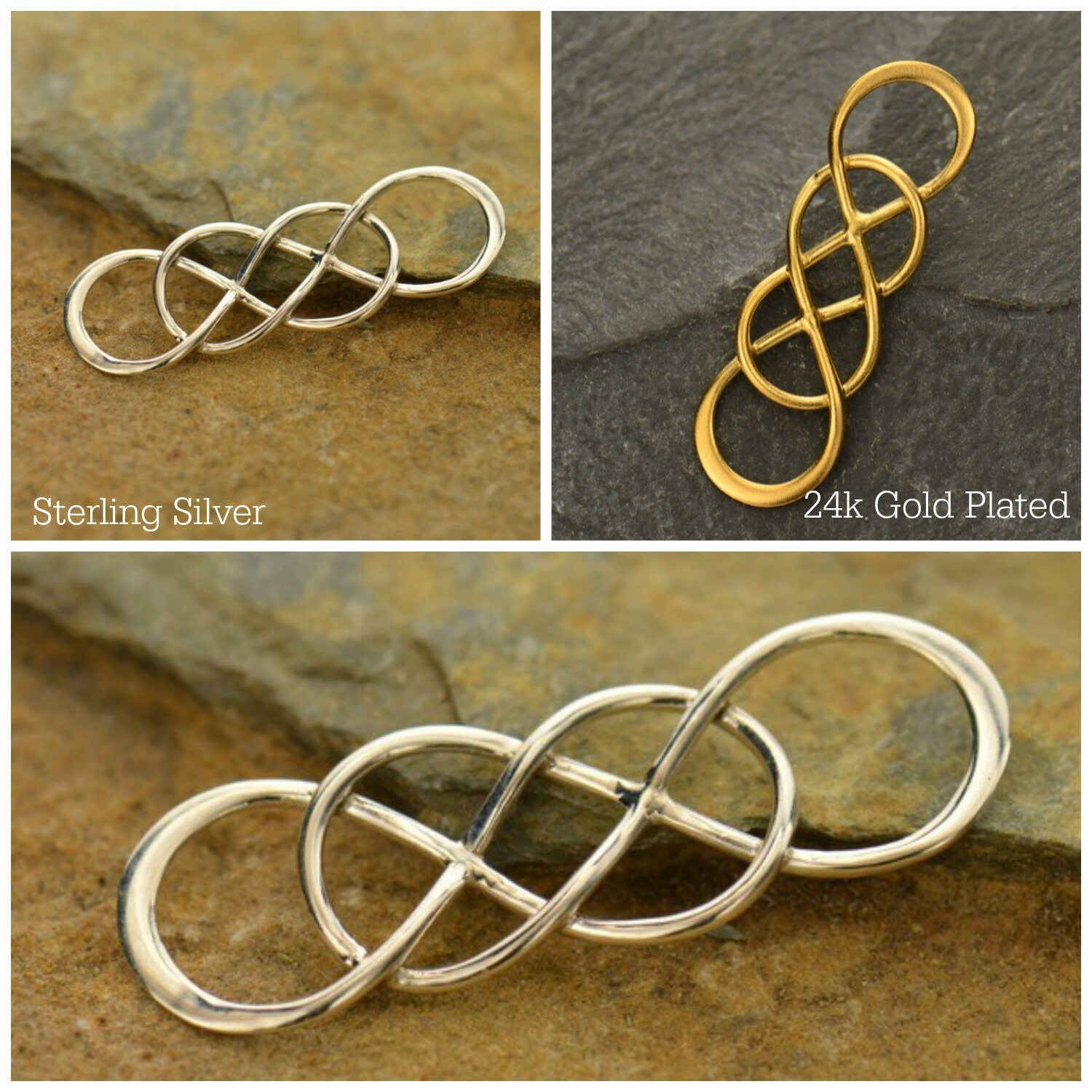 SAVE BIG -intertwined Infinity Links, Sterling Silver Infinity Link ...