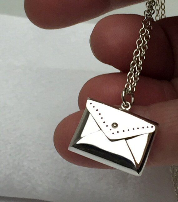 Envelope Locket Necklace 925 Love Letter Locket Envelope - Etsy