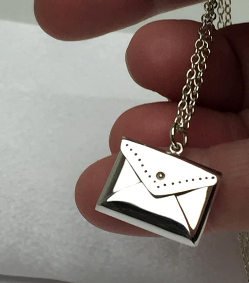 Envelope Locket Necklace, 925, Love Letter Locket Envelope, Love ...