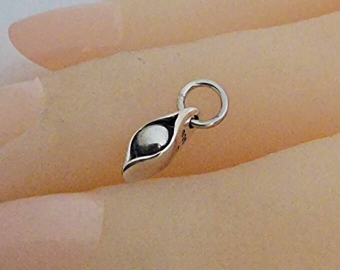 SAVE BIG -sterling Silver One Pea Pod Charm, Sweet Pea Charm, Item 1057 ...