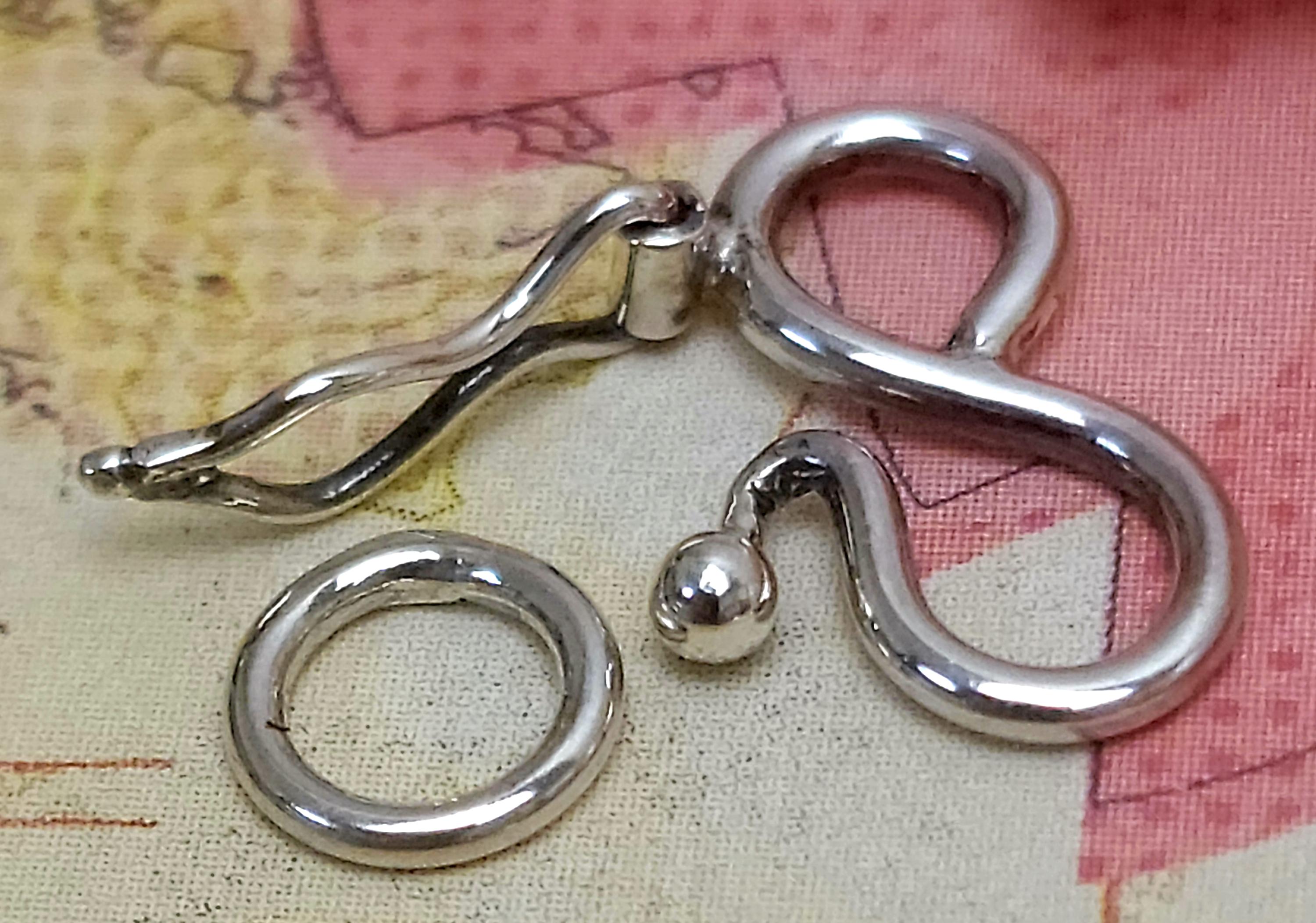 Save - SC331, Sterling Silver Hook and Eye Clasp With Safety Catch - Etsy