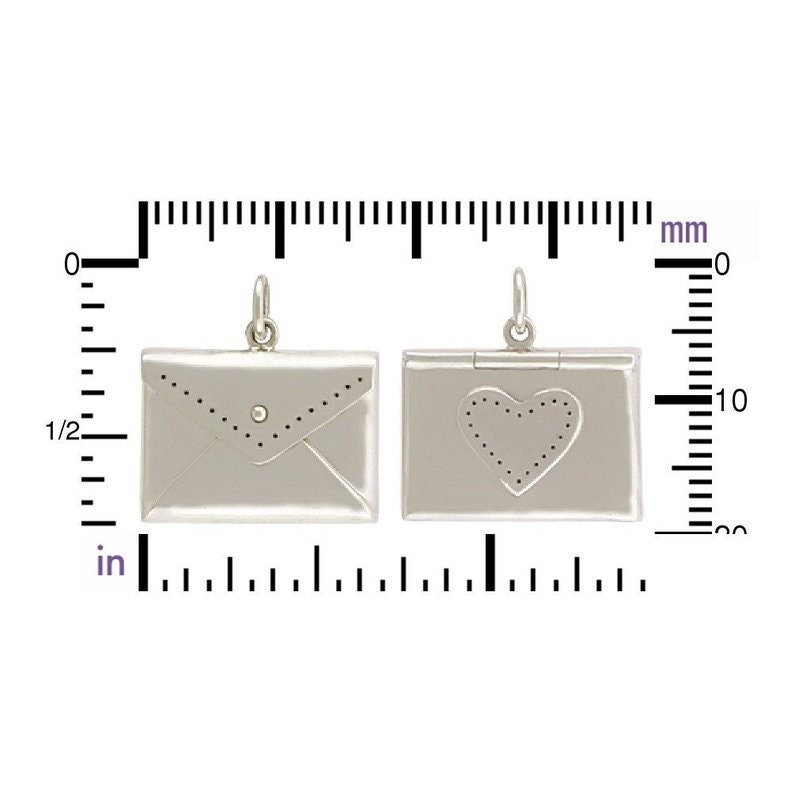 Envelope Locket Necklace 925 Love Letter Locket Envelope | Etsy