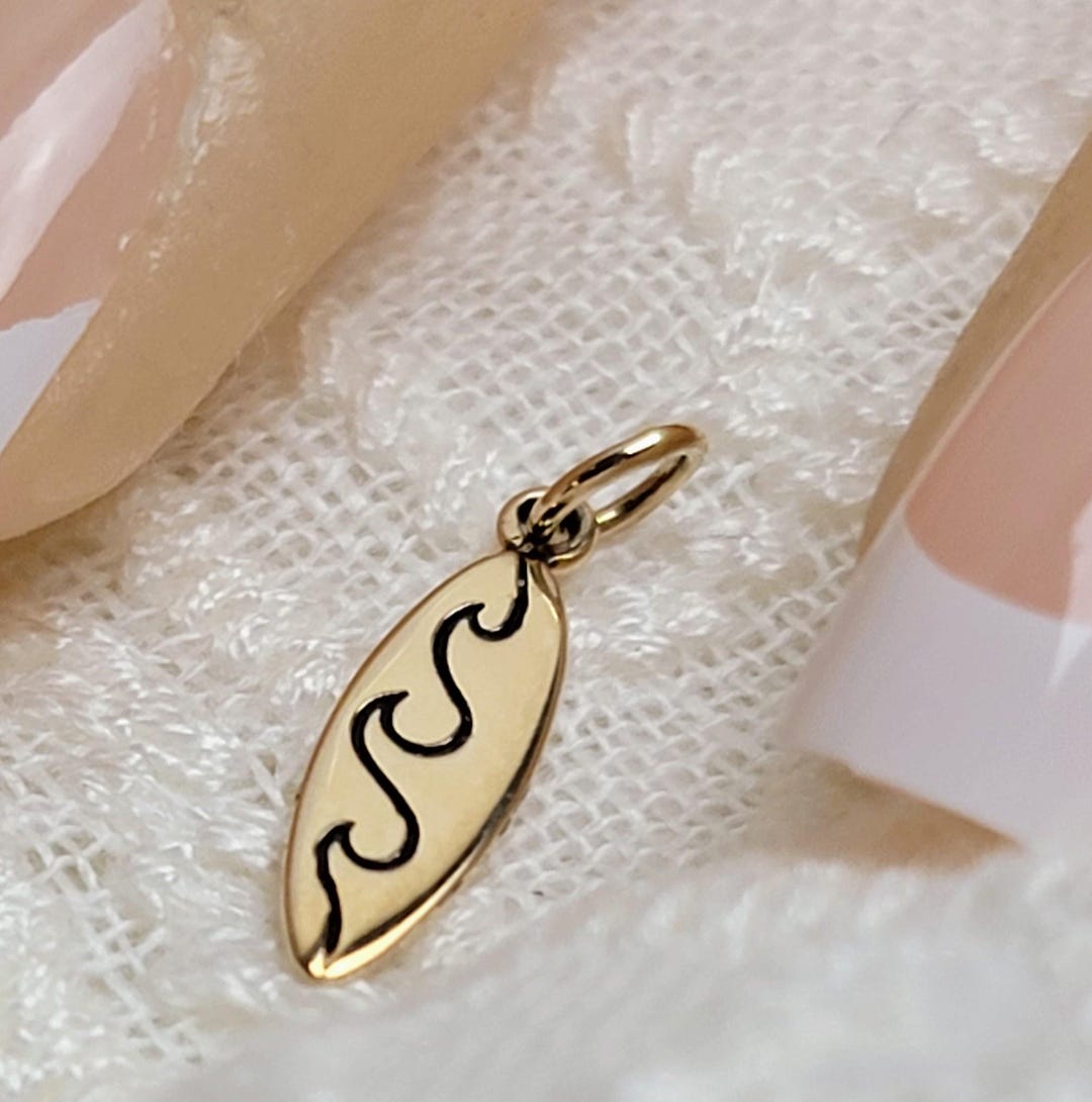 SAVE BIG- Natural Bronze Surfboard Charm, V1483, Nautical Jewelry ...