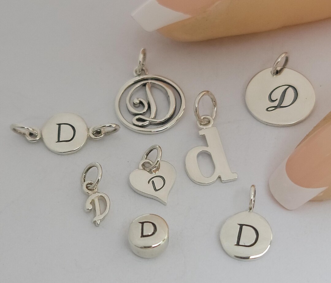 SAVE BIG -sterling Silver Initial D Charms, Initial Jewelry - Etsy