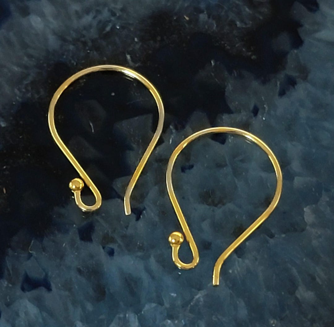 Gold Ear Hook - Simple With Ball in 14K Gold Fill 20x10mm - Earring ...