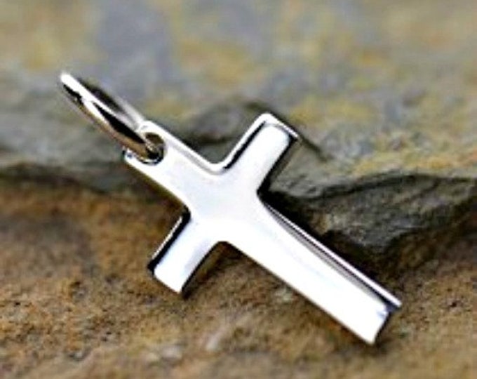 Sterling Silver Cross Charm Religious Charms Faith Jewelry - Etsy