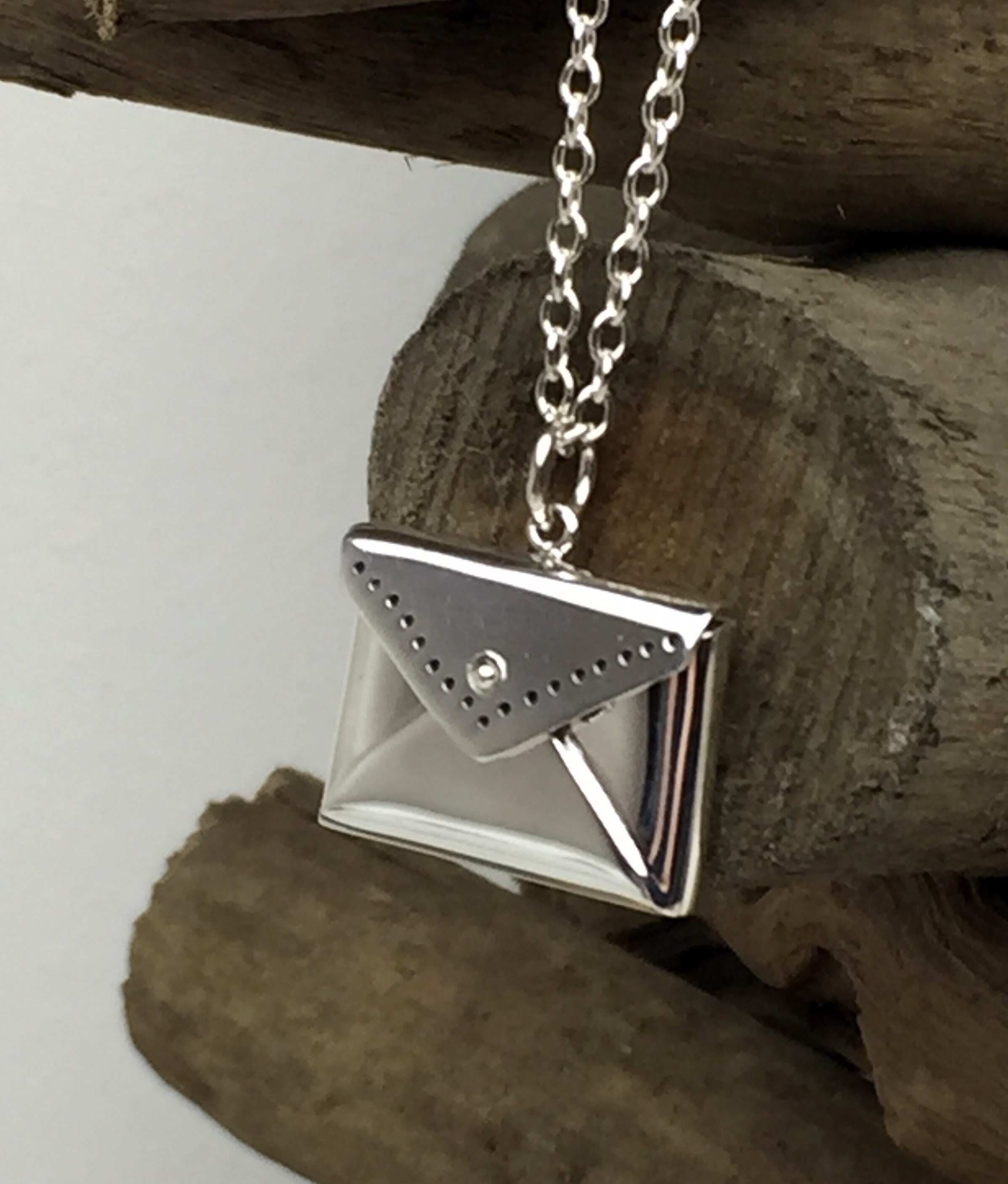 Envelope Locket Necklace 925 Love Letter Locket Envelope | Etsy