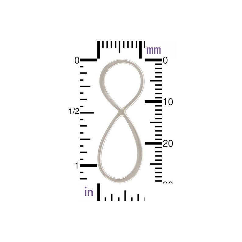 Large Infinity Link Sterling Silver Infinity Link Sideways - Etsy