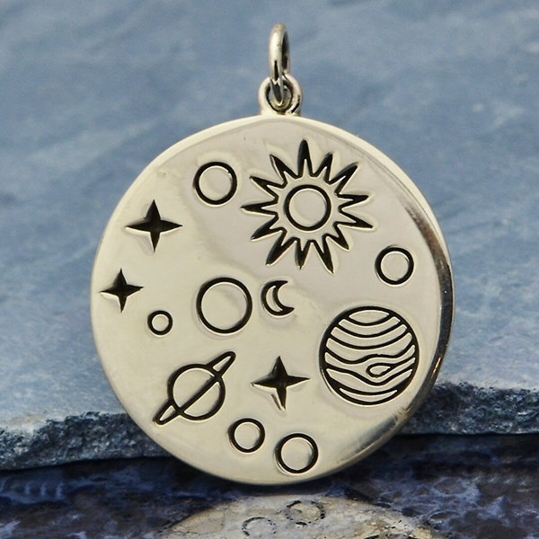 SAVE BIG -sterling Silver Solar System Charm, Sterling Silver Solar ...