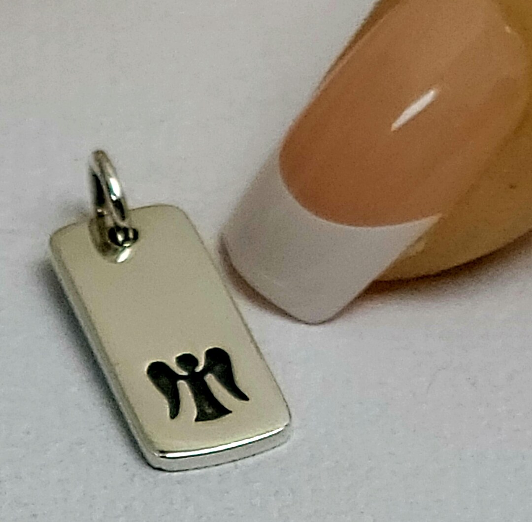 Sterling Silver Rectangle Angel Stamp Tag, DIY Jewelry, Bear Creek ...