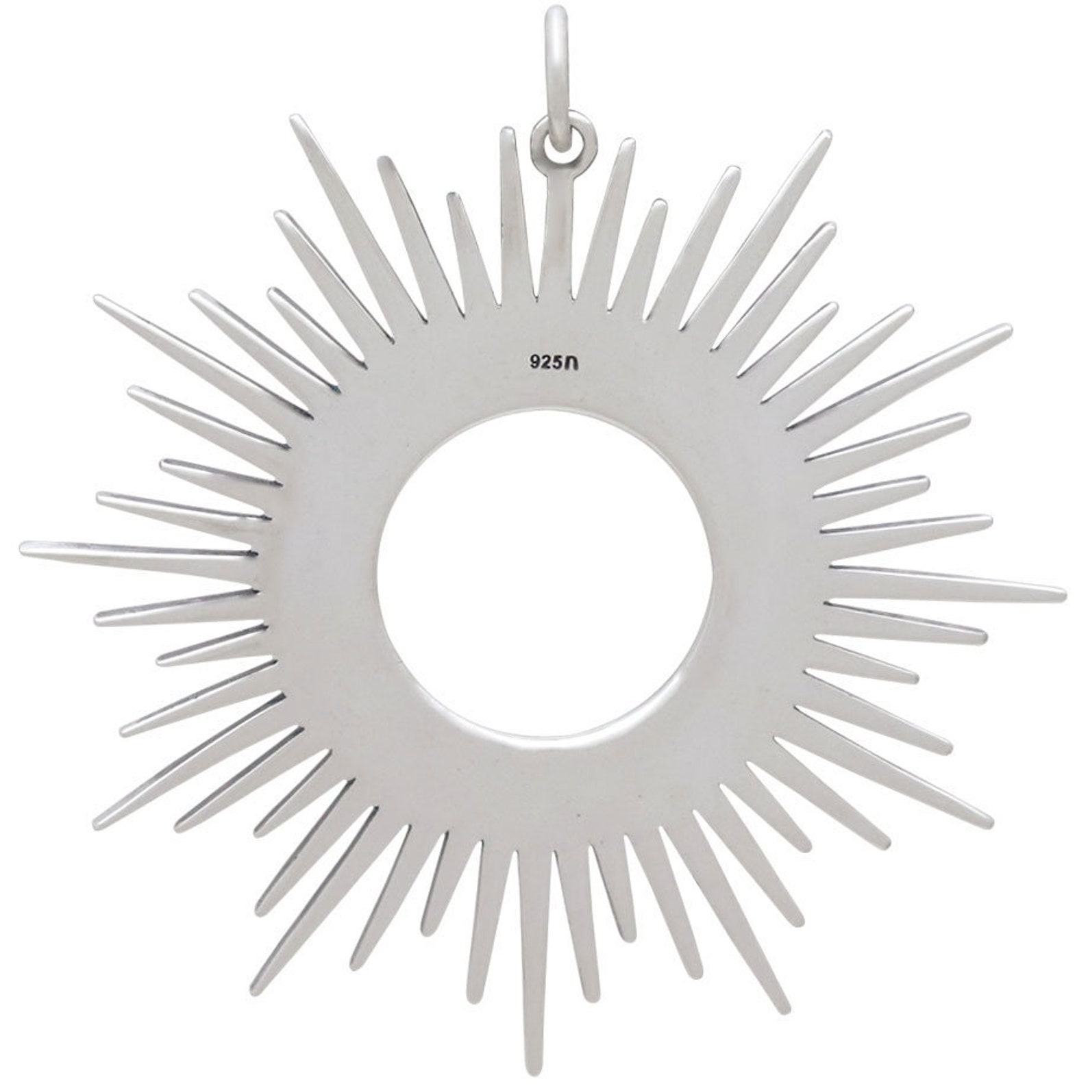 Sterling Silver Spikey Sun Pendant - Etsy