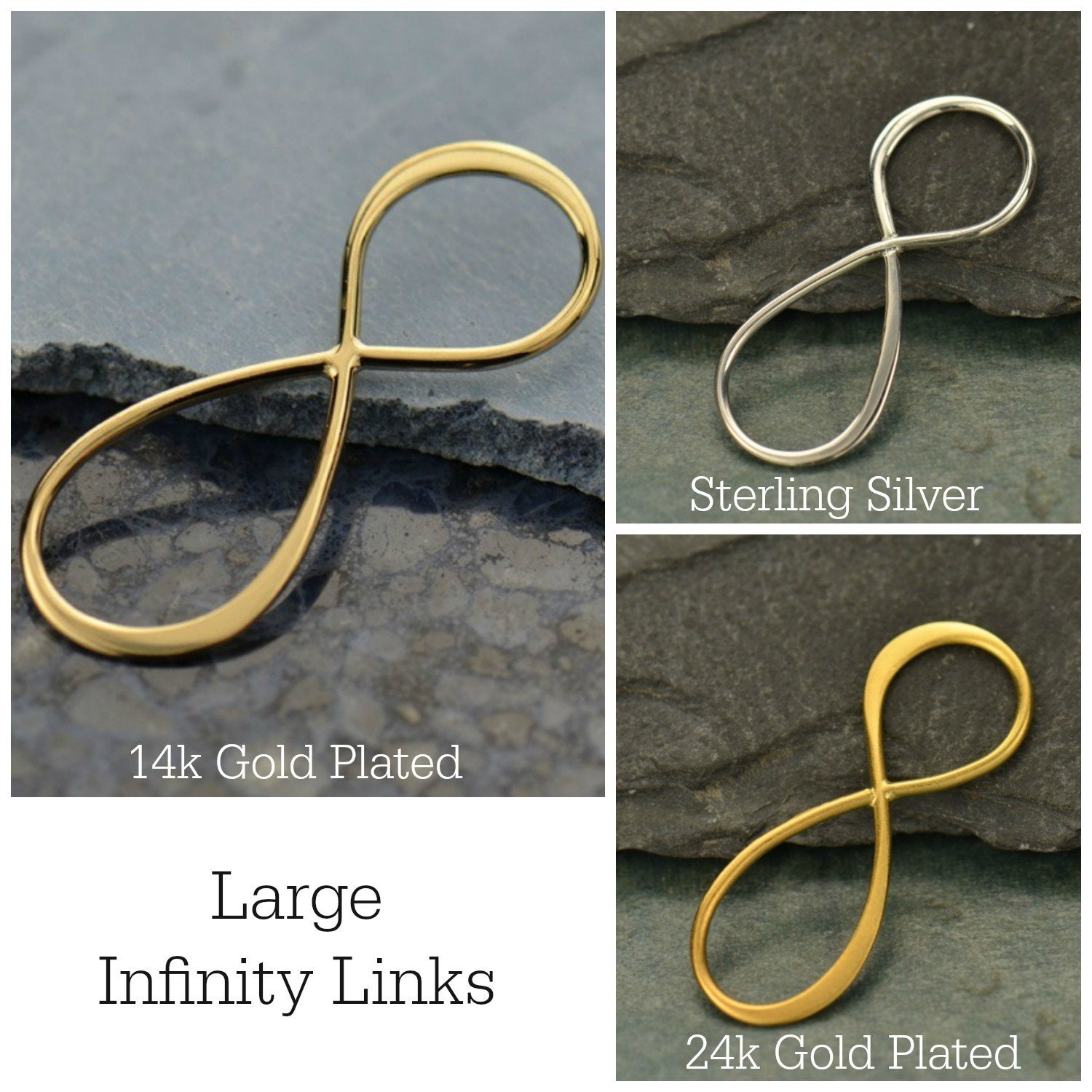 Large Infinity Link Sterling Silver Infinity Link Sideways - Etsy