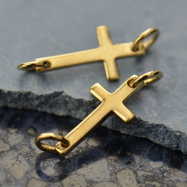Small Cross Link Sterling Silver Cross Link Sideways Cross - Etsy