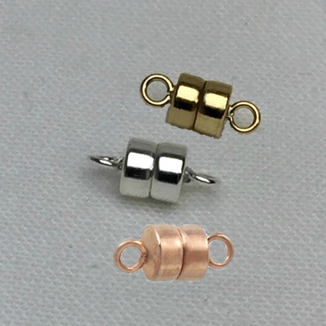 Sterling Silver Magnetic Clasp - Gold Filled Magnet Clasp, Rose Gold ...