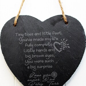Personalised Photo Printed & Engraved Heart-shaped Rock Slate, Heart ...