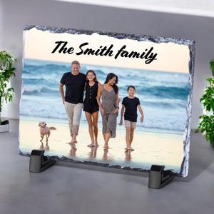 Personalised Rectangle Rock Slate, Custom Photo Slate With Text & Image ...