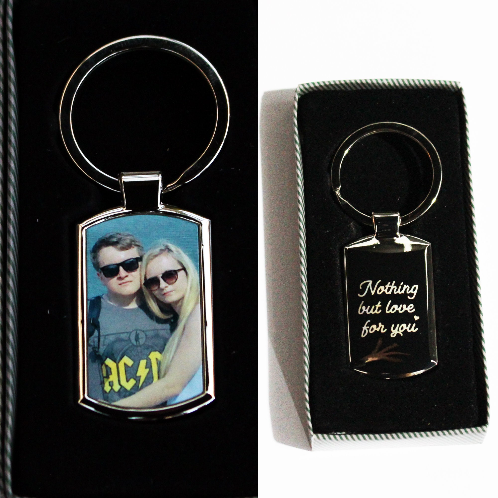 Personalised Engraved and Photo Printed Keyring Keepsakes - Etsy UK