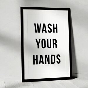 Wash Your Hands Quarantine Bathroom Wall Art Digital Download Stay ...