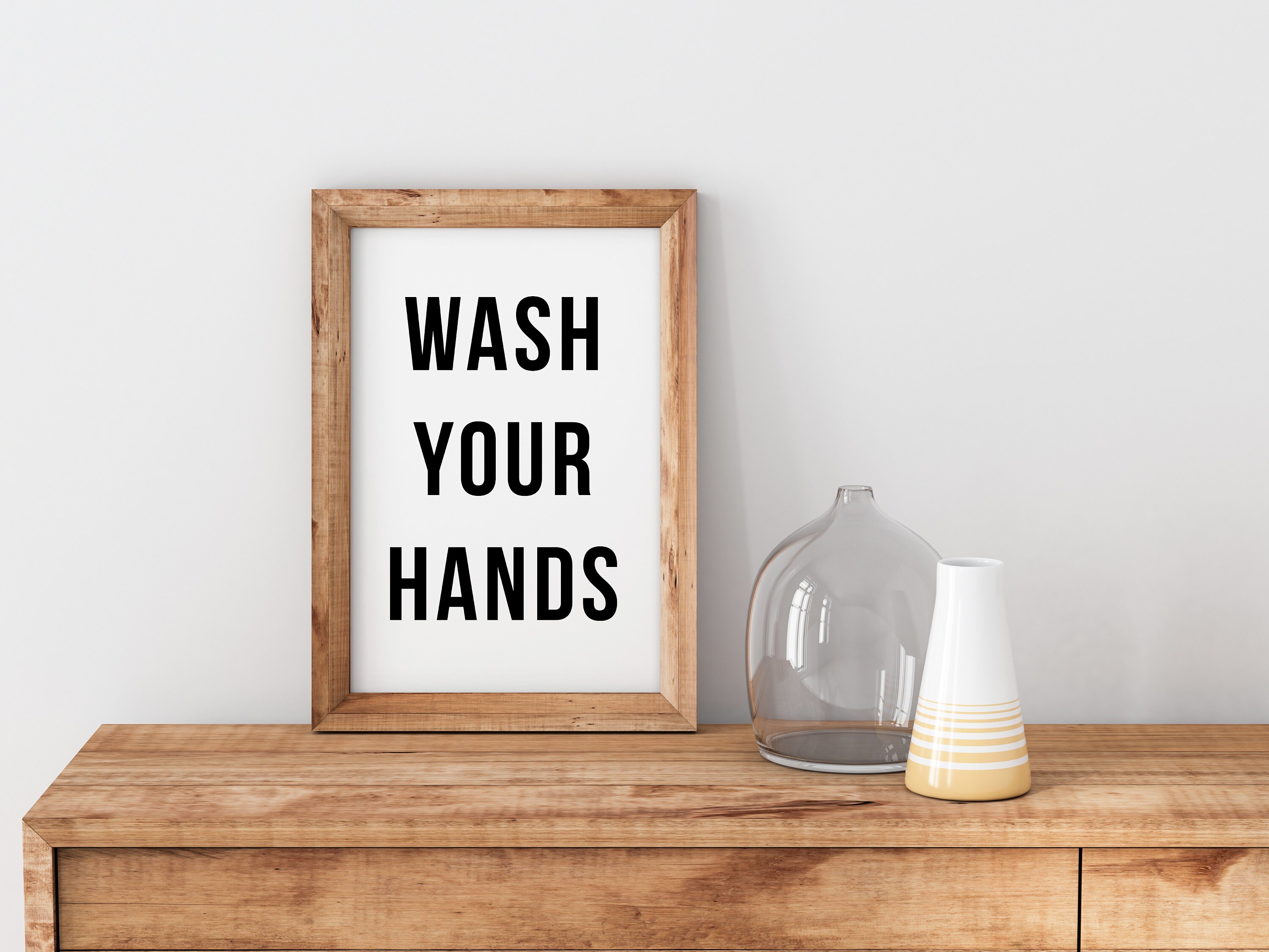 Wash Your Hands Quarantine Bathroom Wall Art Digital Download Stay ...