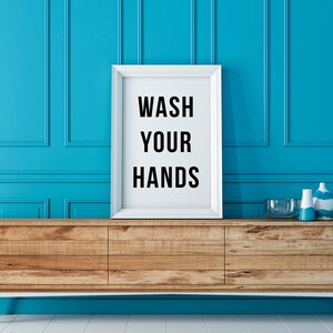 Wash Your Hands Quarantine Bathroom Wall Art Digital Download Stay ...