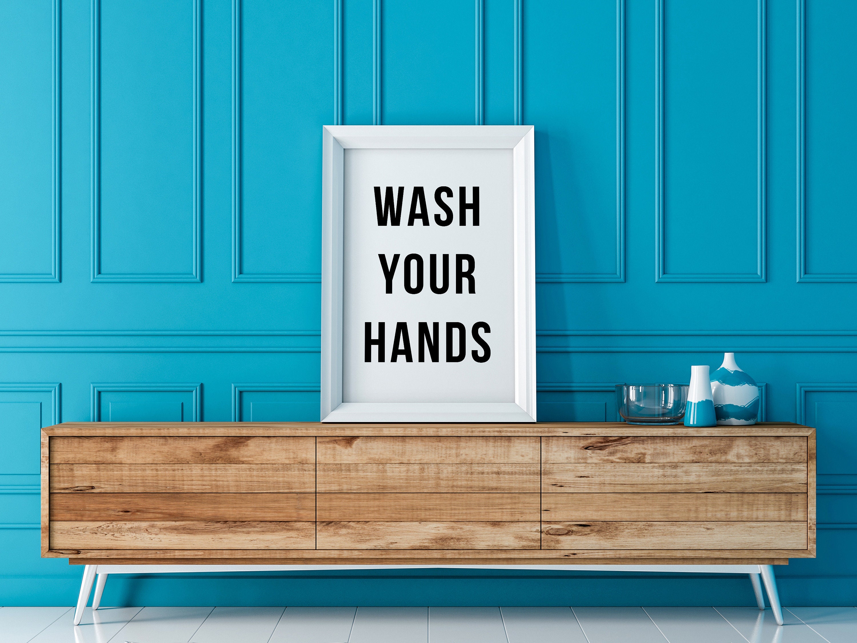 Wash Your Hands Quarantine Bathroom Wall Art Digital Download Stay ...