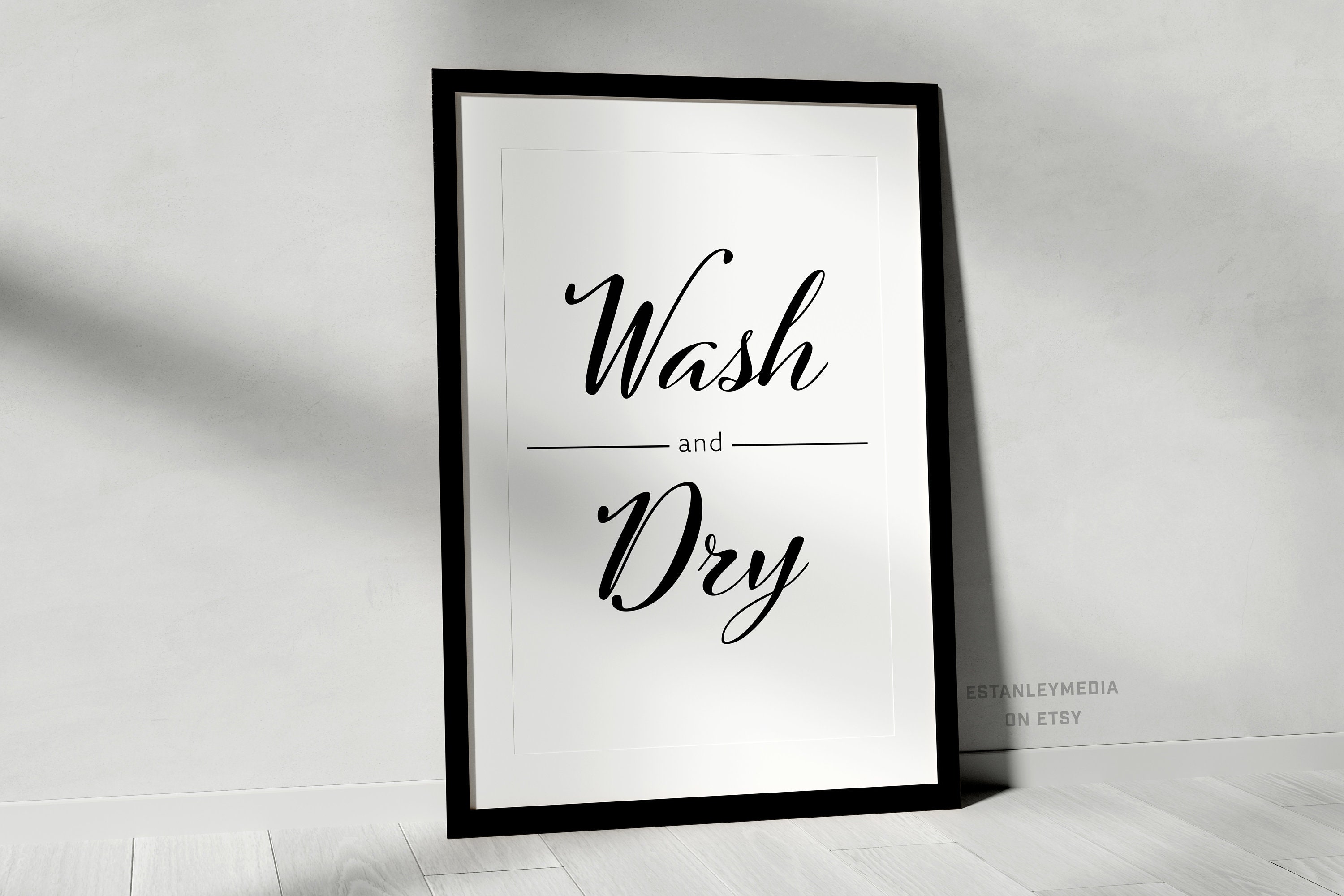 Wash and Dry Sign Digital Download Wall Art Print, Laundry Room Decor ...