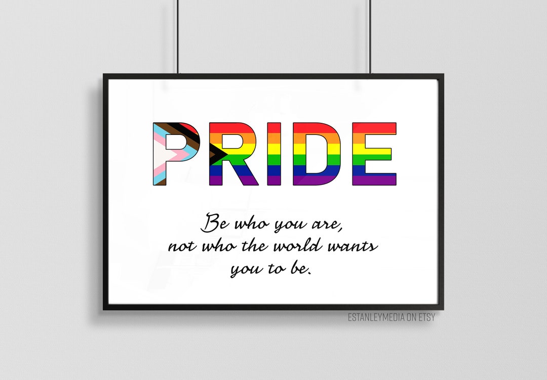 Progress Pride Flag Wall Art Digital Download LGBTQ+ Themed Pride "be ...