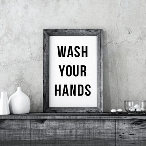 Wash Your Hands Quarantine Bathroom Wall Art Digital Download Stay ...