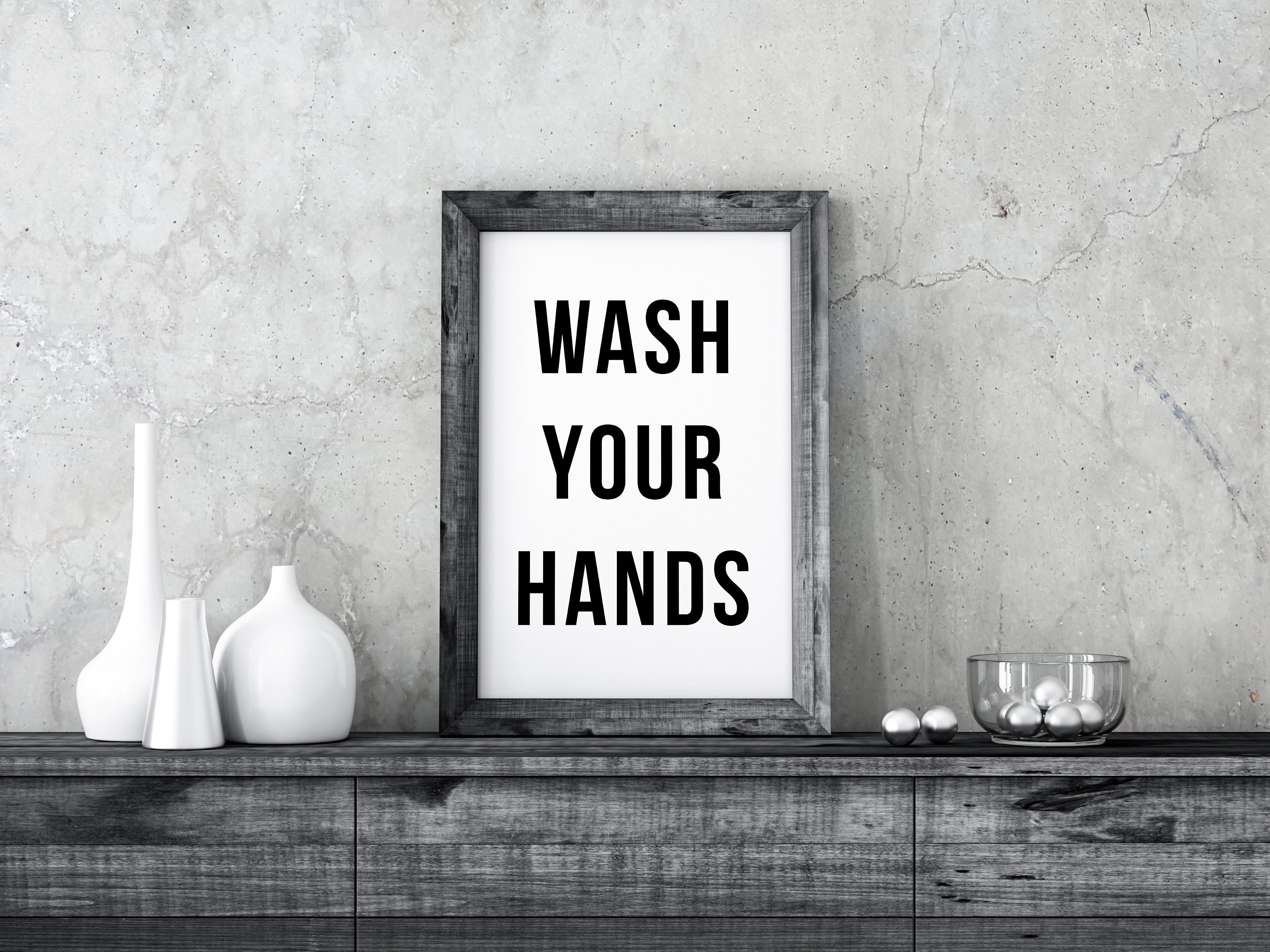 Wash Your Hands Quarantine Bathroom Wall Art Digital Download Stay ...