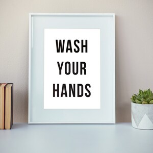 Wash Your Hands Quarantine Bathroom Wall Art Digital Download Stay ...