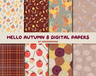 Digital Paper Autumn Leaves Digital Paper Leaves Autumn - Etsy