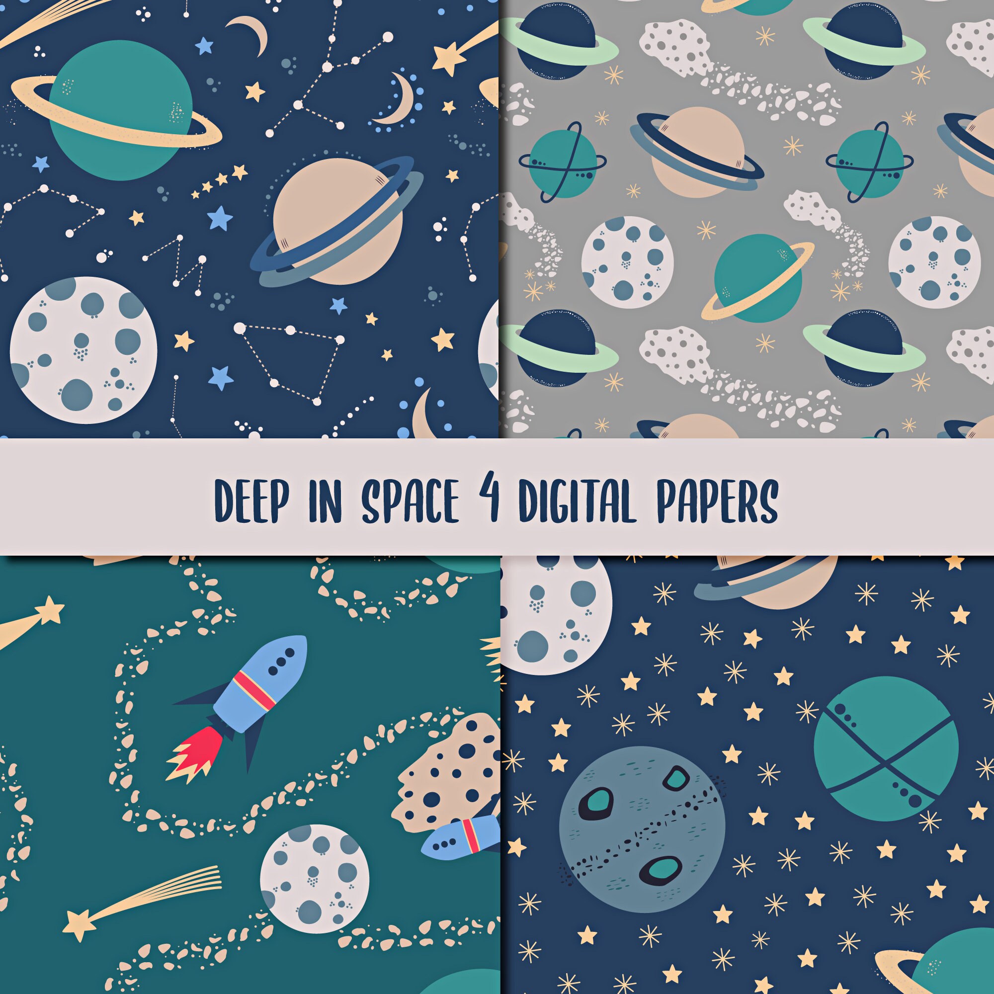 Planets Scrapbook Paper