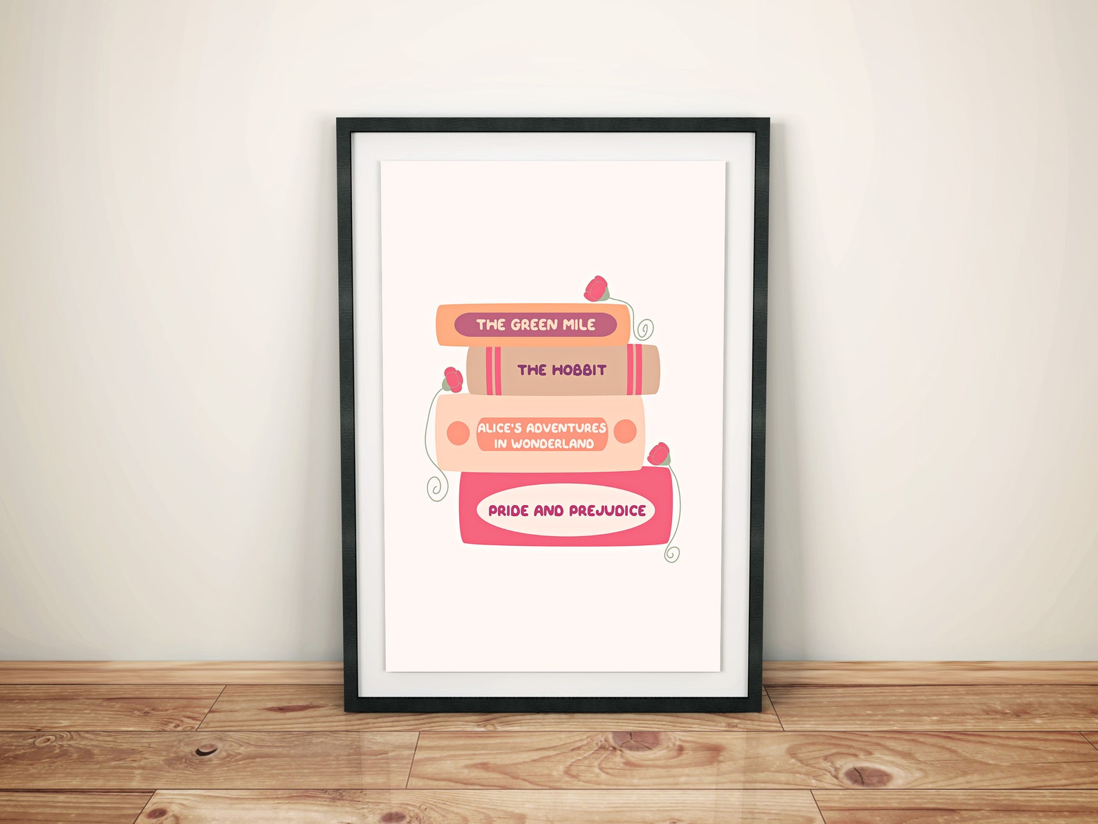 Digital Printable, Book Stack Print, Personalized Bookish Poster ...