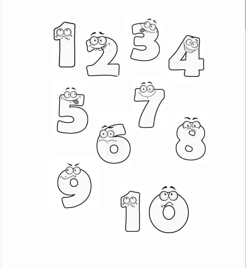 Printable Numbers 0 to 10 Coloring Pages Kids Learning & Coloring ...